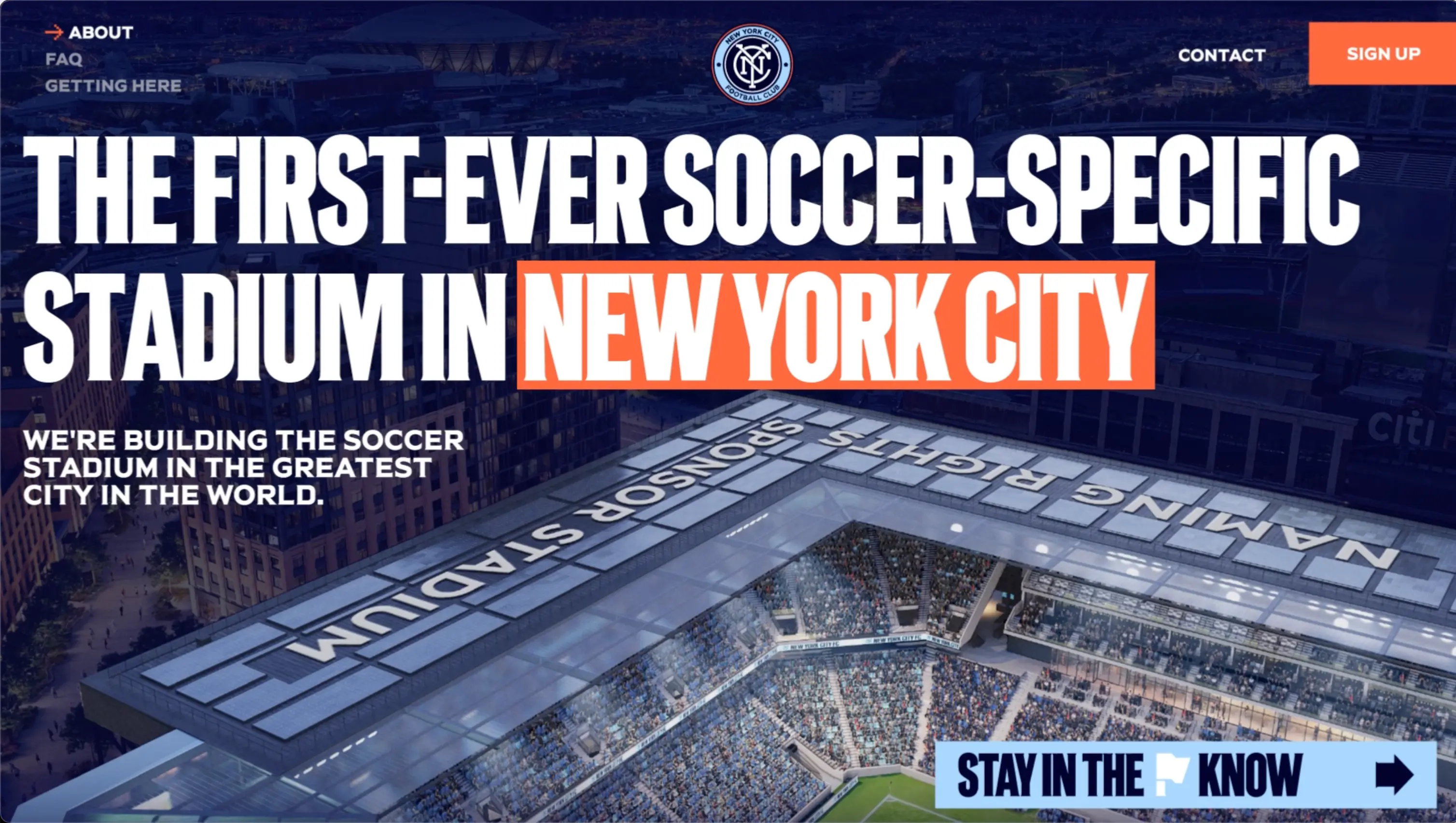 New York City Football Club Stadium Website Design by DD.NYC